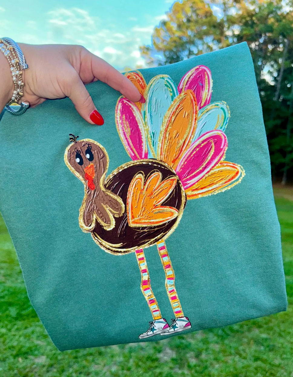 Preppy Turkey - Emerald Tee – In the Clover Boutique